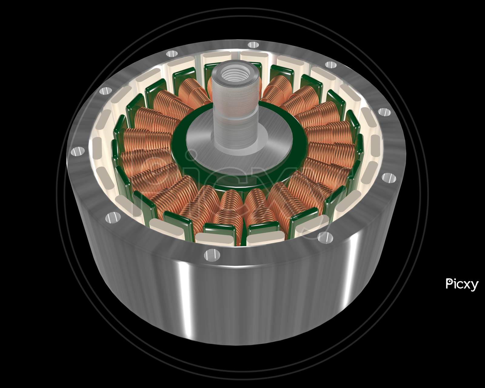 Image of electric motor armature 3d illustration-UI981276-Picxy