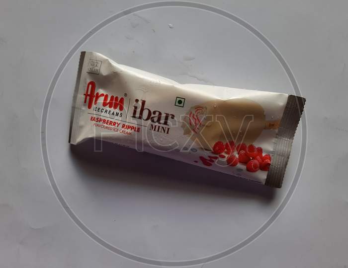 Image of Closeup of Raspberry Ripple, Chocolate, and Kulfi flavor Arun ...