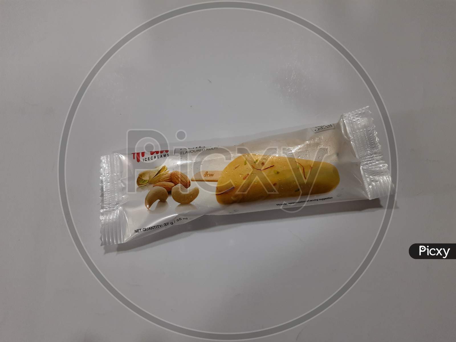 Image of Closeup of Raspberry Ripple, Chocolate, and Kulfi flavor Arun ...