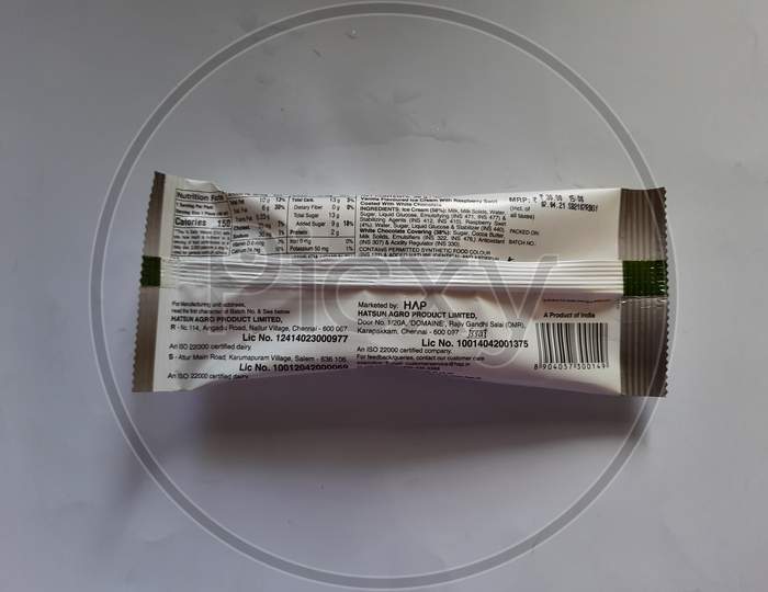 Image of Closeup of Raspberry Ripple, Chocolate, and Kulfi flavor Arun ...