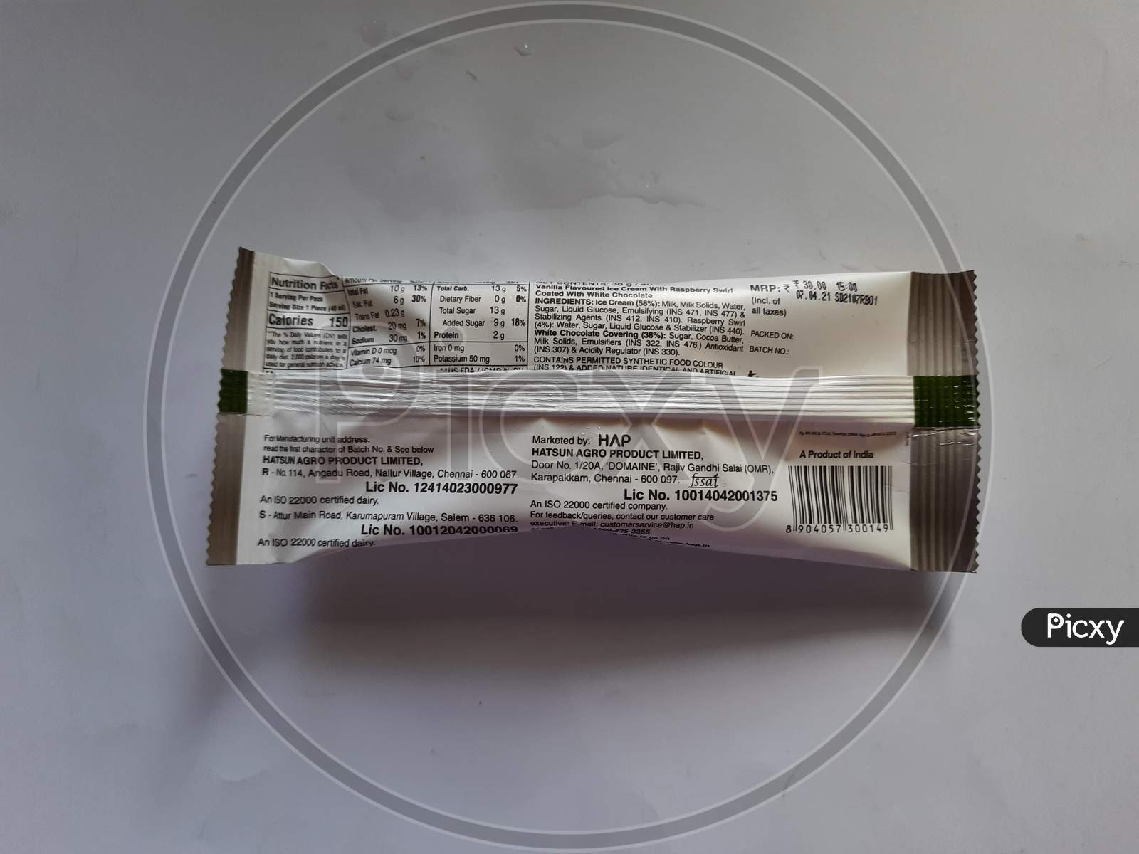 Image of Closeup of Raspberry Ripple, Chocolate, and Kulfi flavor Arun ...