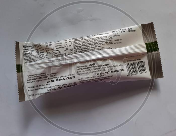 Image of Closeup of Raspberry Ripple, Chocolate, and Kulfi flavor Arun ...