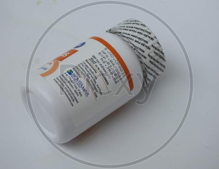 Image of Closeup of Ceeplus Immunity Booster Tablets Plastic Container ...