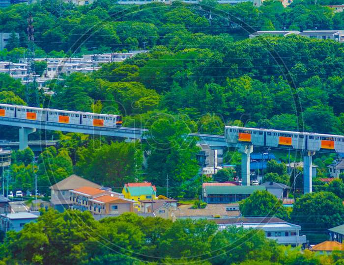 Image of Tama Monorail Which Runs A Residential Area-HL081705-Picxy