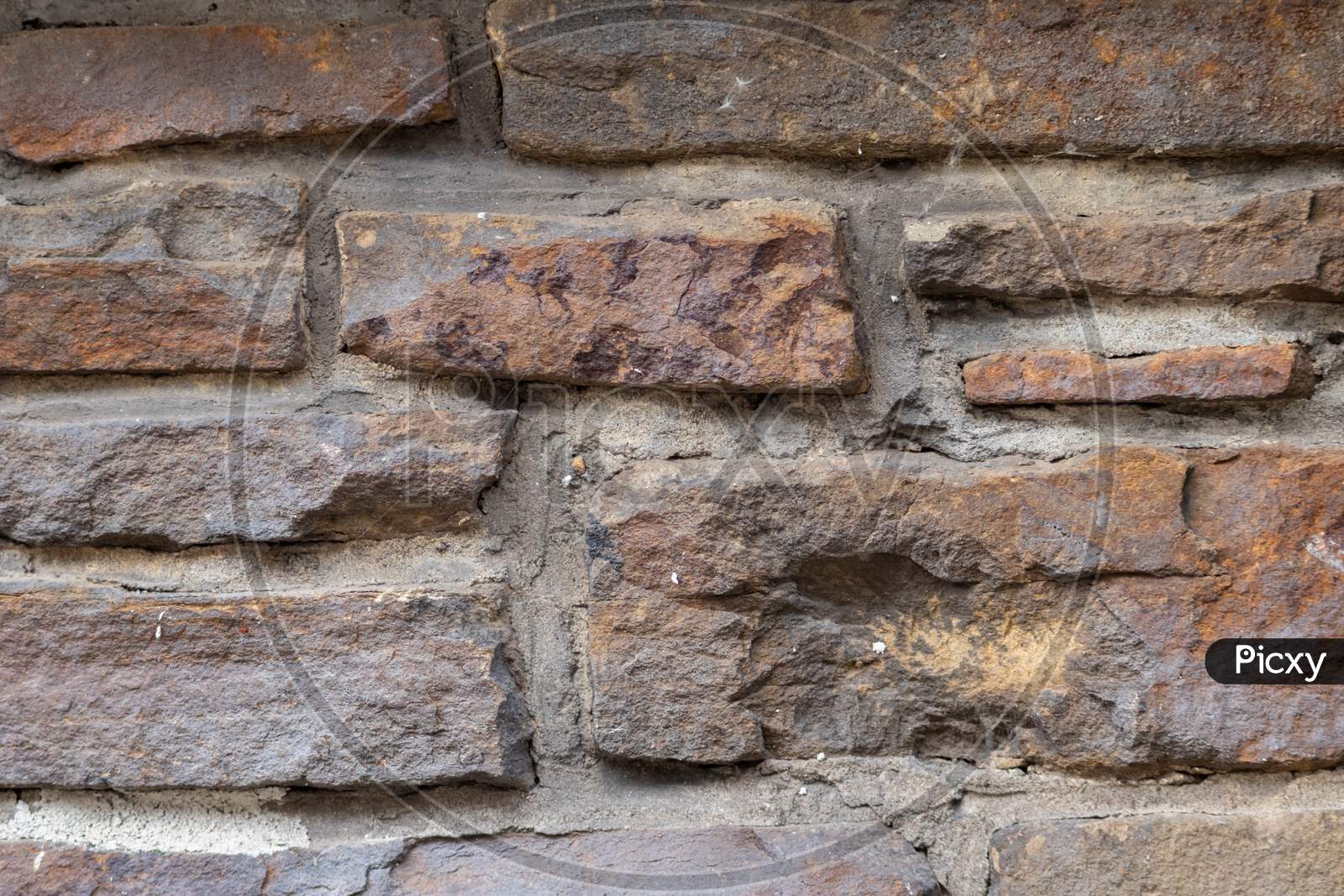 Image of Massive stone wall with rough rocks like a castle wall with ...