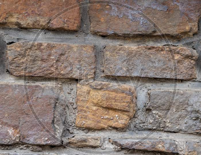 Image of Massive stone wall with rough rocks like a castle wall with ...