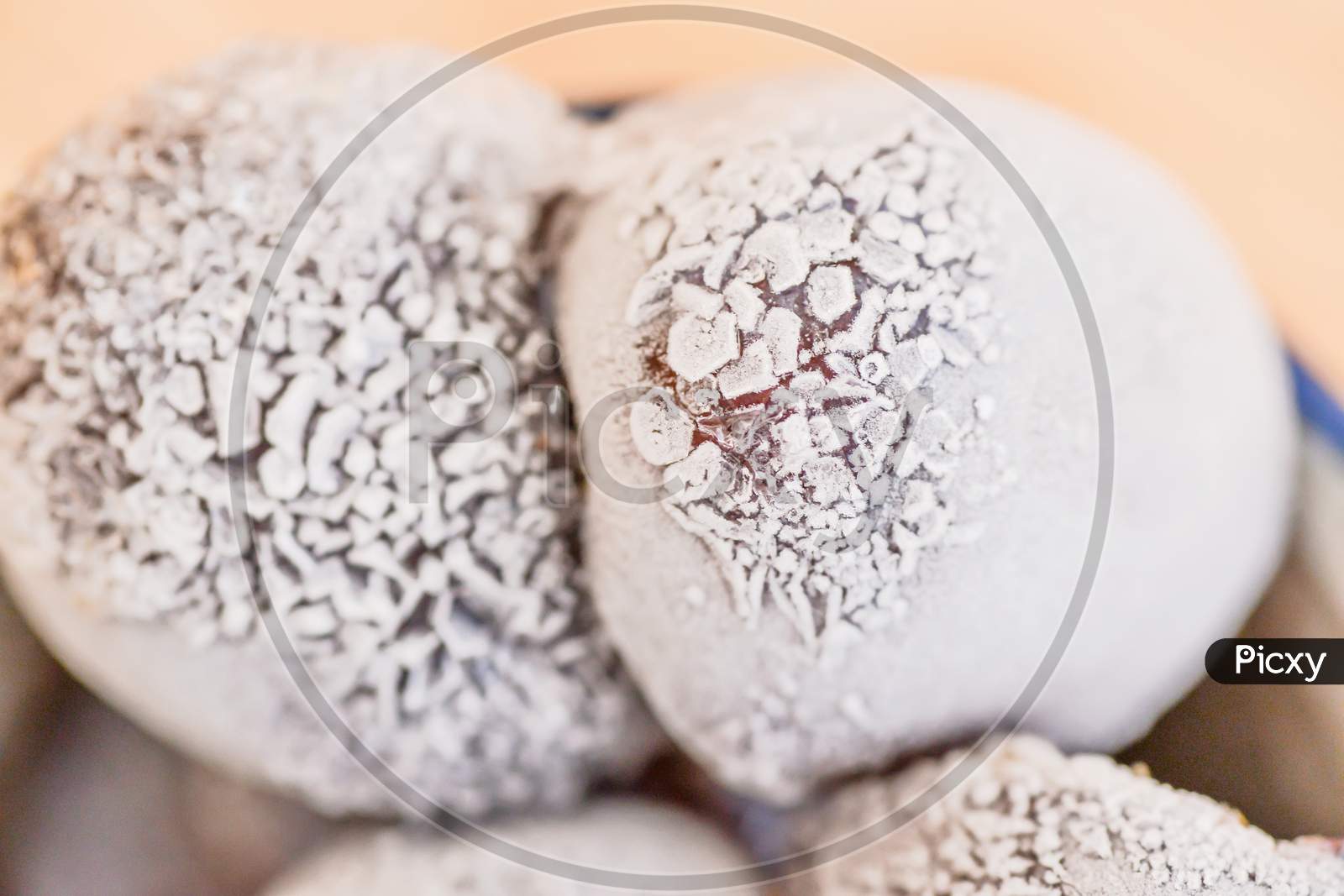 Image of frozen plums prepared on the table-EF002079-Picxy