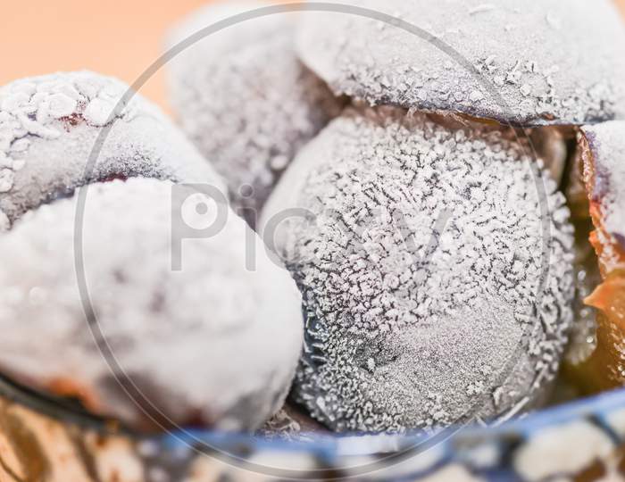 Image of frozen plums prepared on the table-OA070381-Picxy
