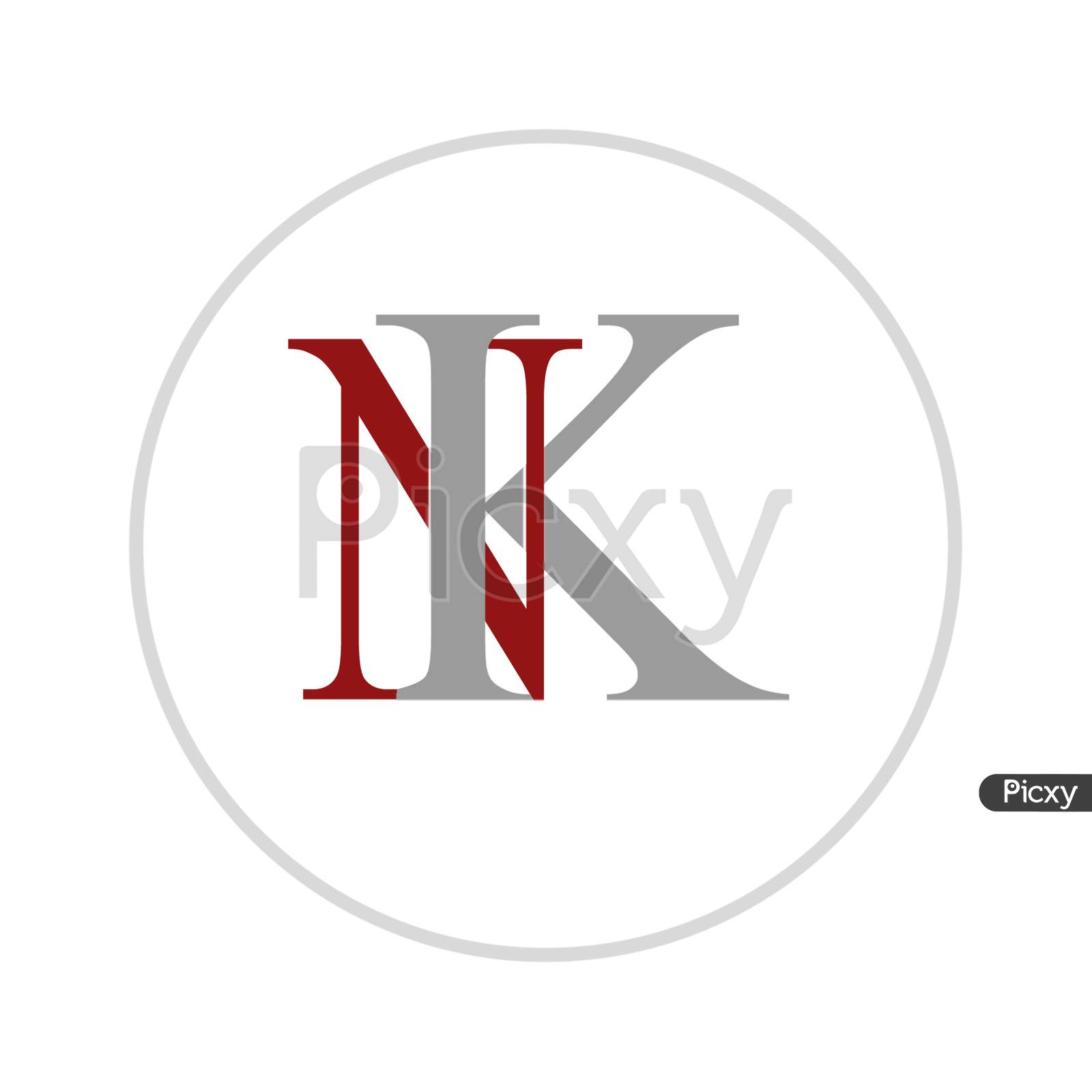 Image of Nk letter logo red black-EH444963-Picxy