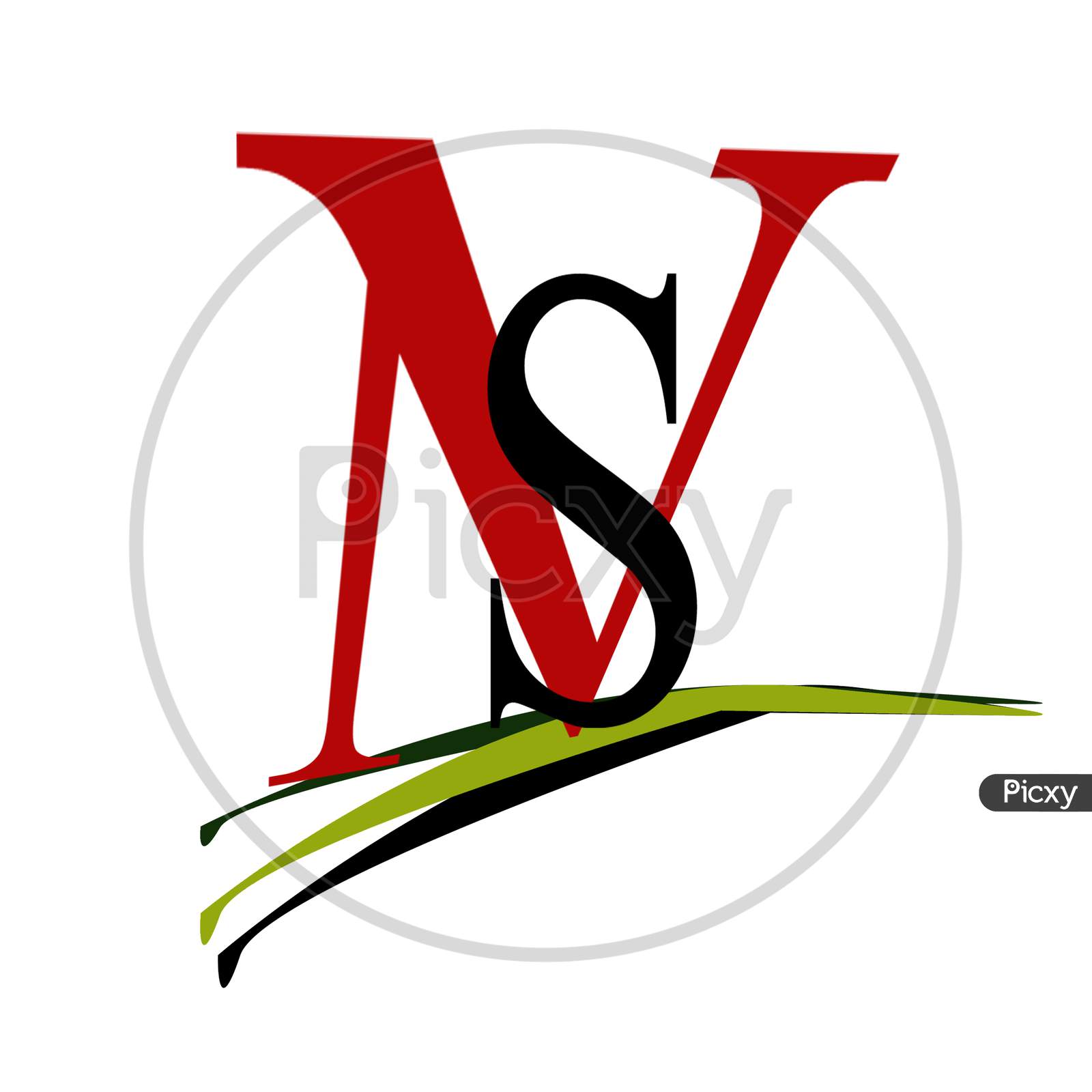 Image of NS letter logo red black-QQ733041-Picxy