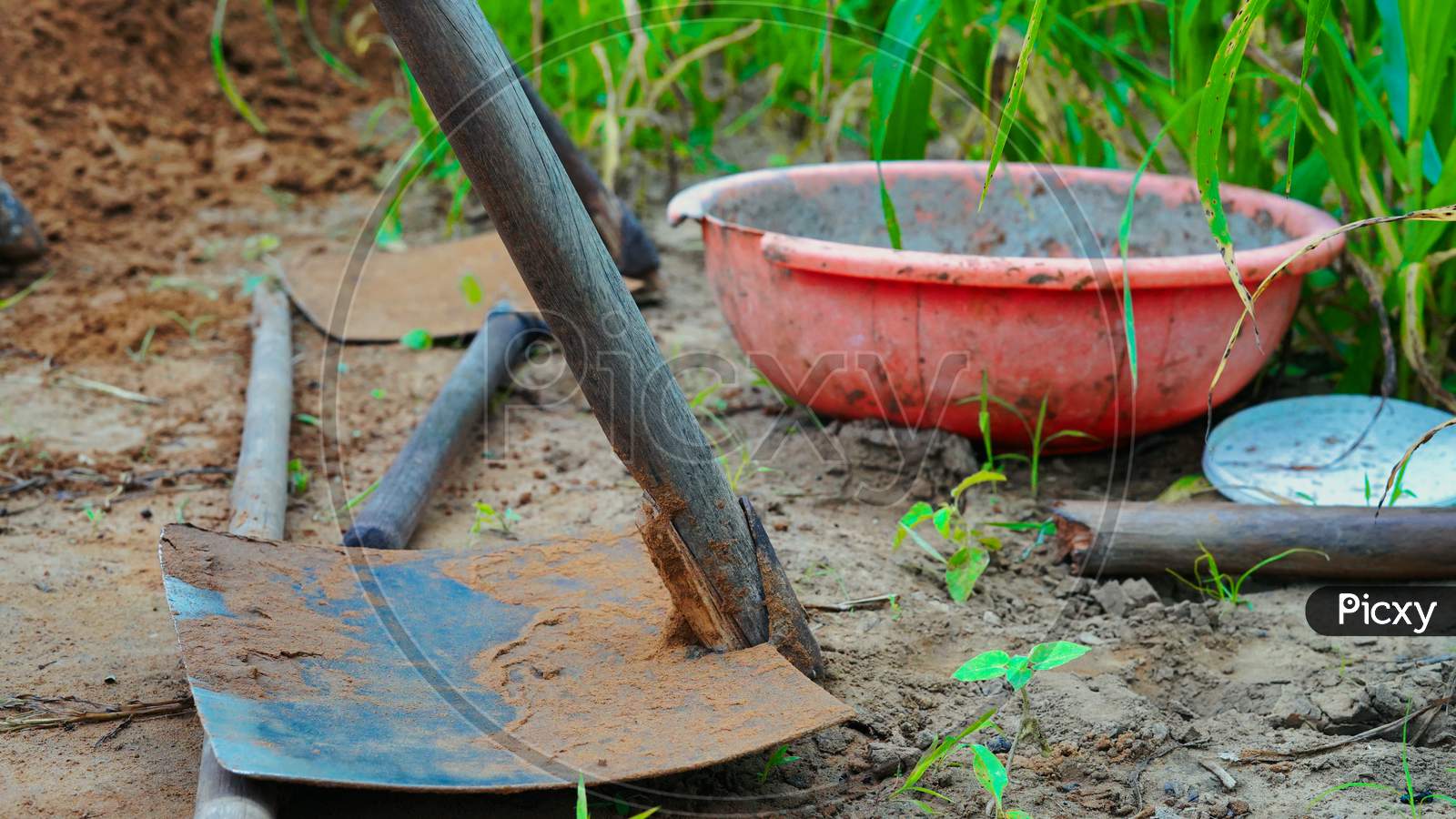 Image of Tools, Building Material Supplier Dust Spade, Shovel With ...