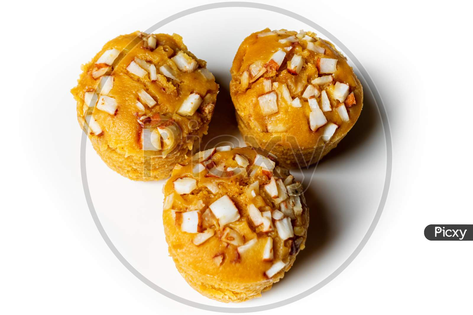 Image of 3 pieces popular and yummy traditional cake made with raw ripe ...