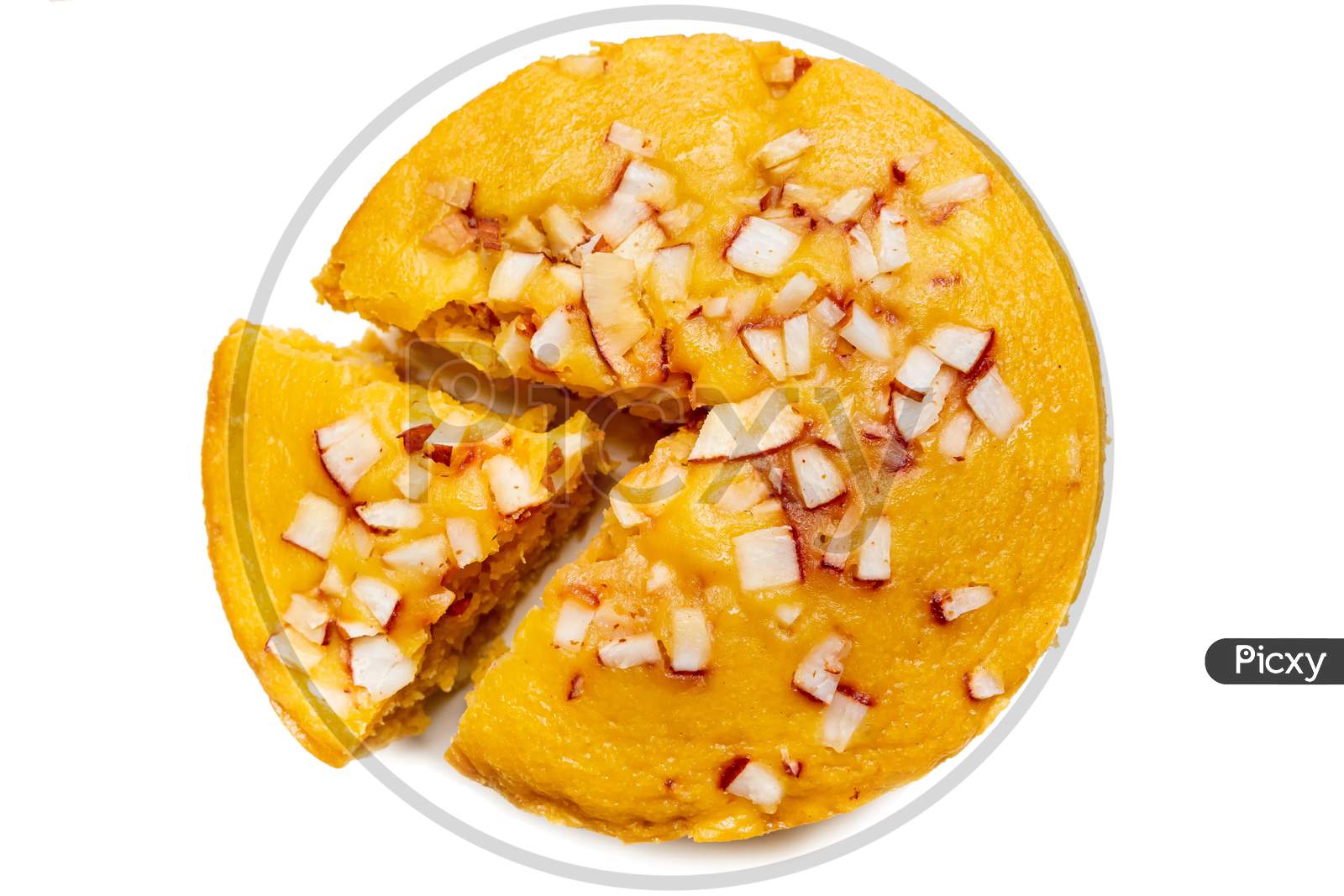 Image of A large-sized ripe palmyra palm fruit cake sprinkled with ...