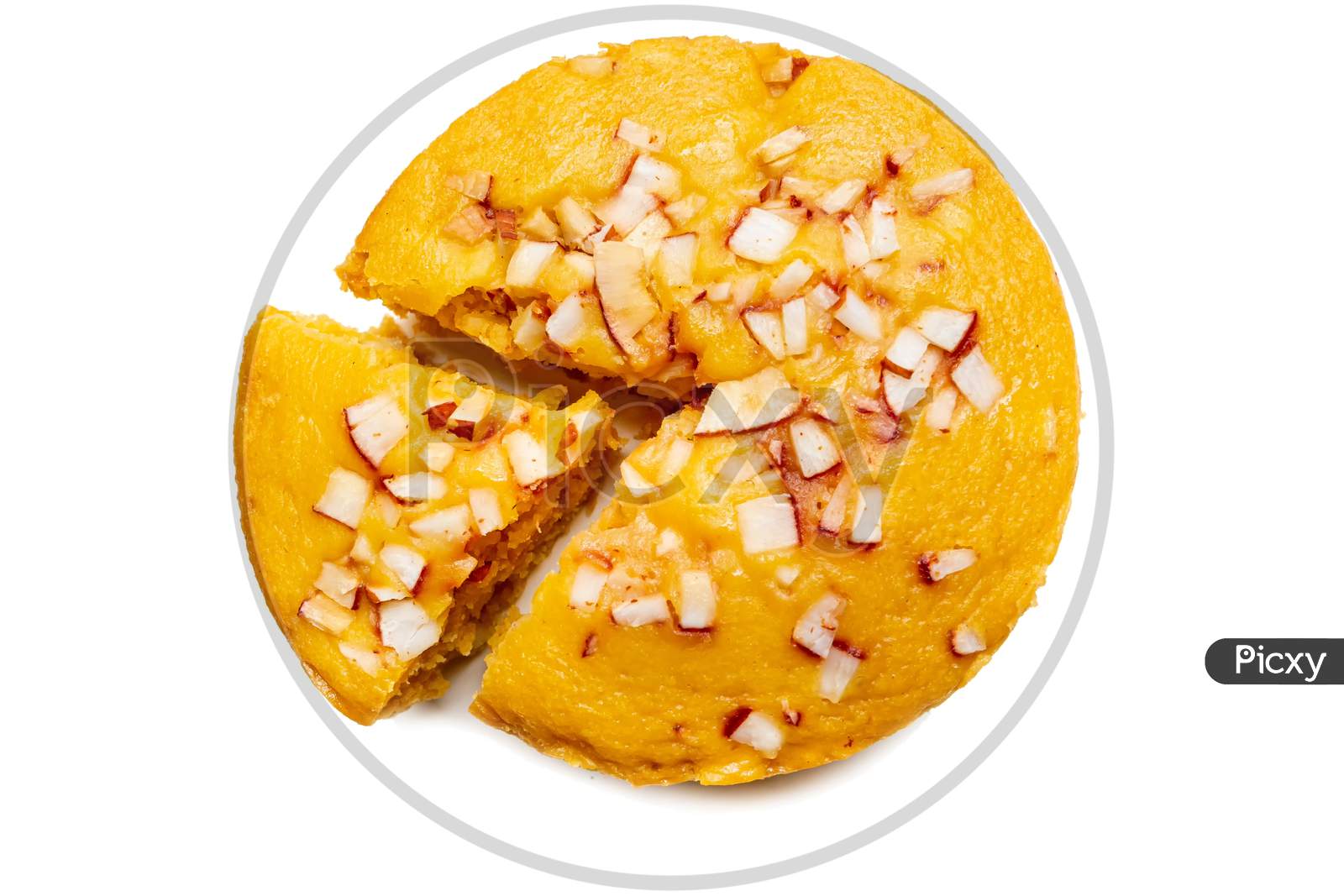 Image of A large-sized ripe palmyra palm fruit cake sprinkled with ...