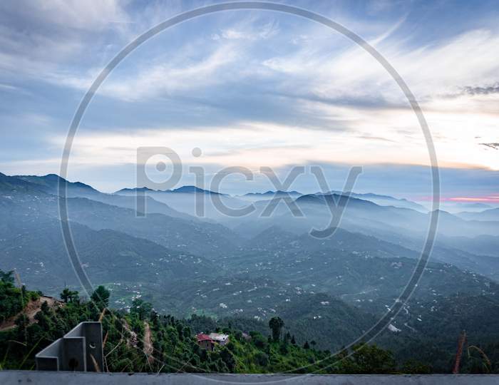 Image of A sunset in the mountains , in Mukhteshwar-CR601726-Picxy