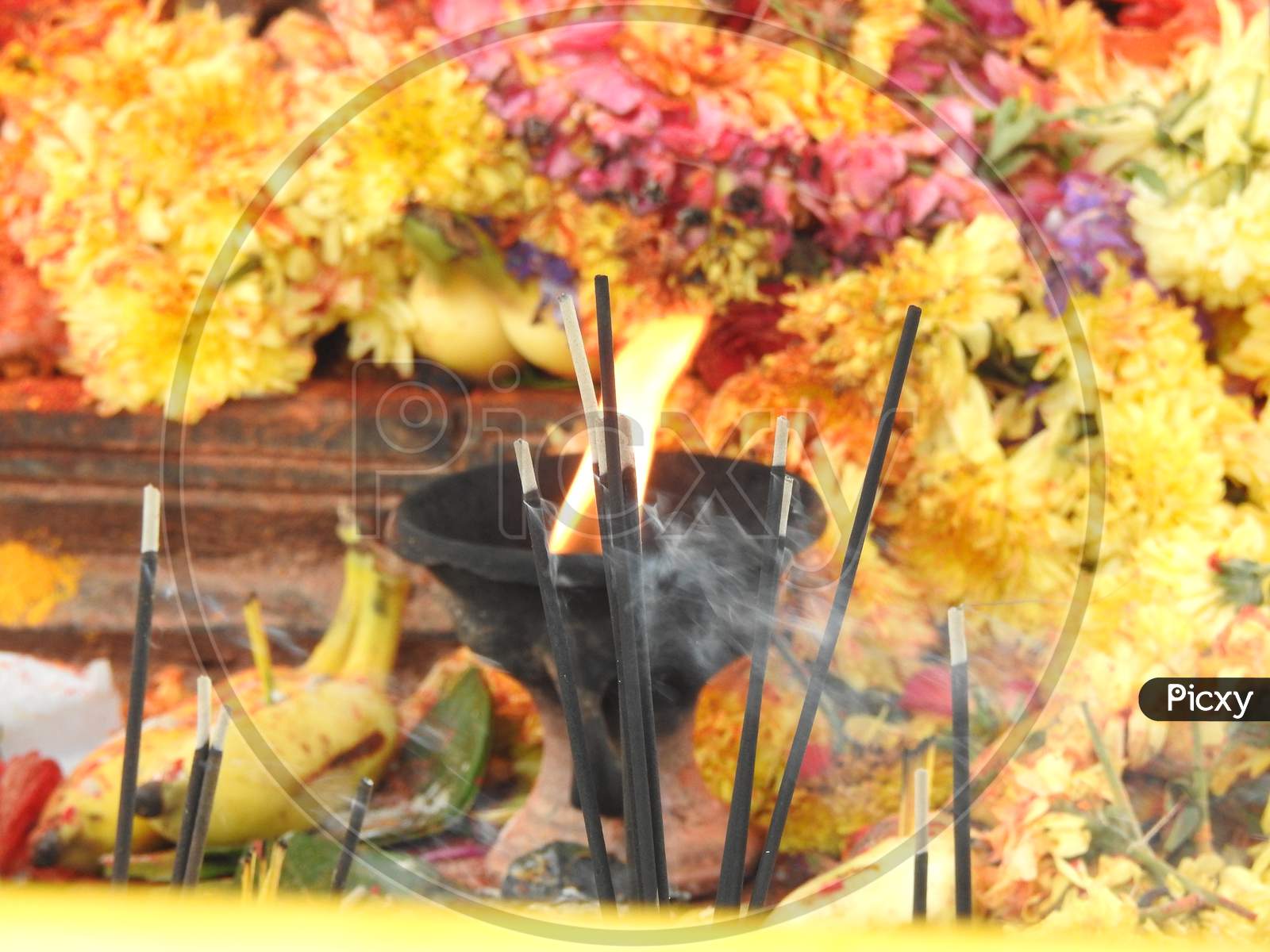 Image of Closeup Of Snake Statue In Stone Or Nagara Kallu In A Temple ...