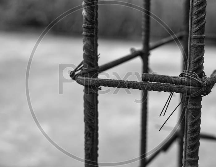 Image of Rusty Reinforcement In Concrete And Industrial Reinforced ...