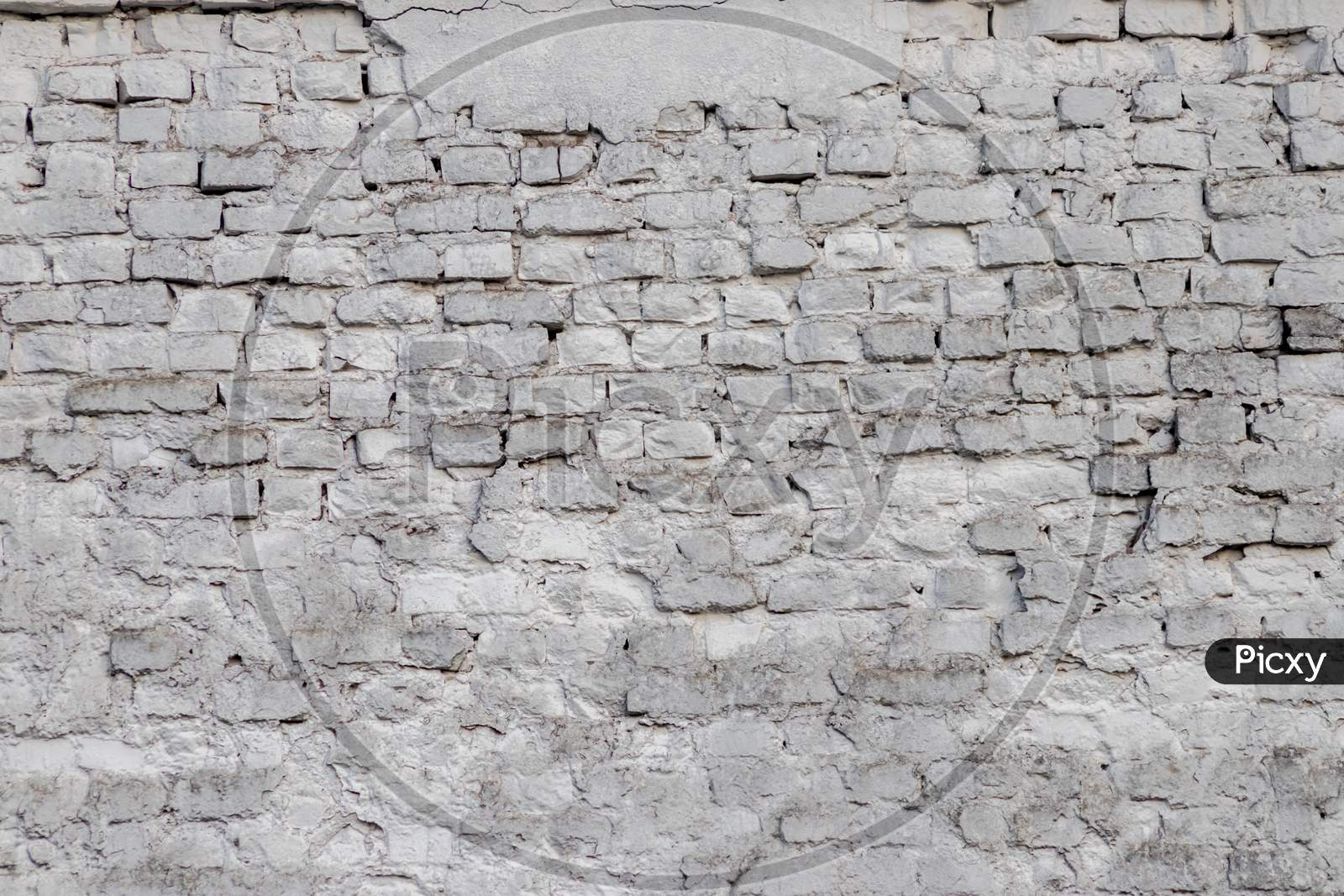 Image of Solid wall with white bricks in vintage style as grey ...