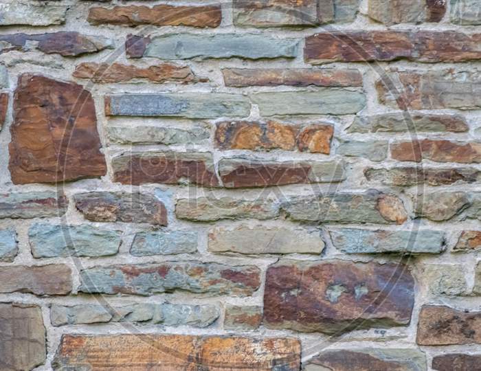 Image of Massive stone wall with rough rocks like a castle wall with ...