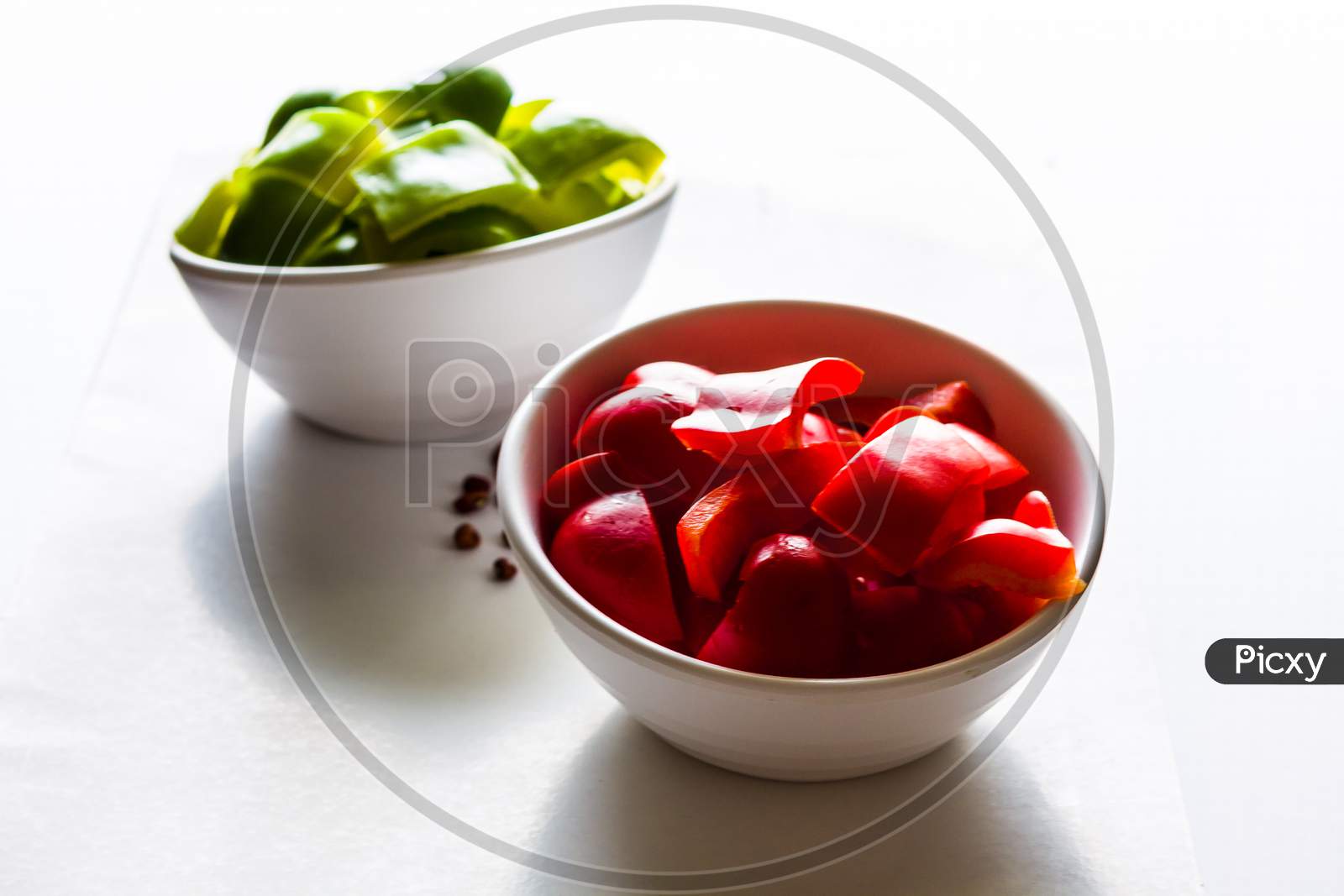 Image of Selective focus and front view of slices of fresh,juicy,sweet ...