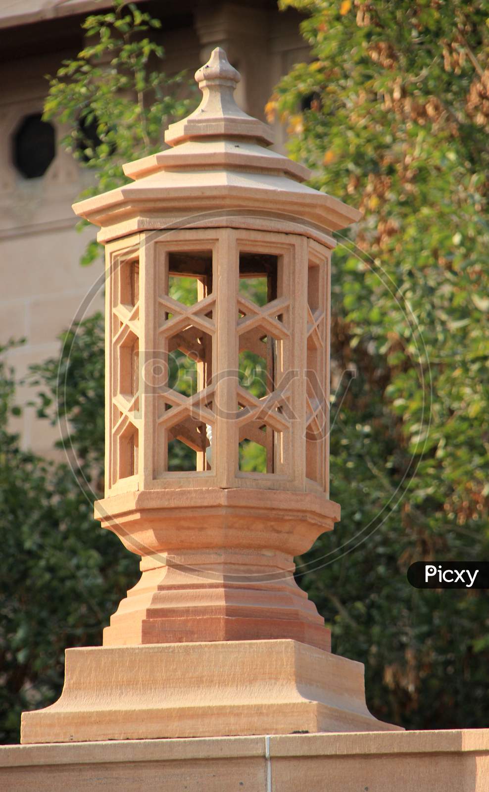 Image of Carved Stone Lamp Post-ZB265937-Picxy