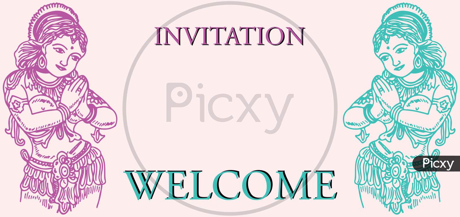 Namaskar Welcome Lady Clipart