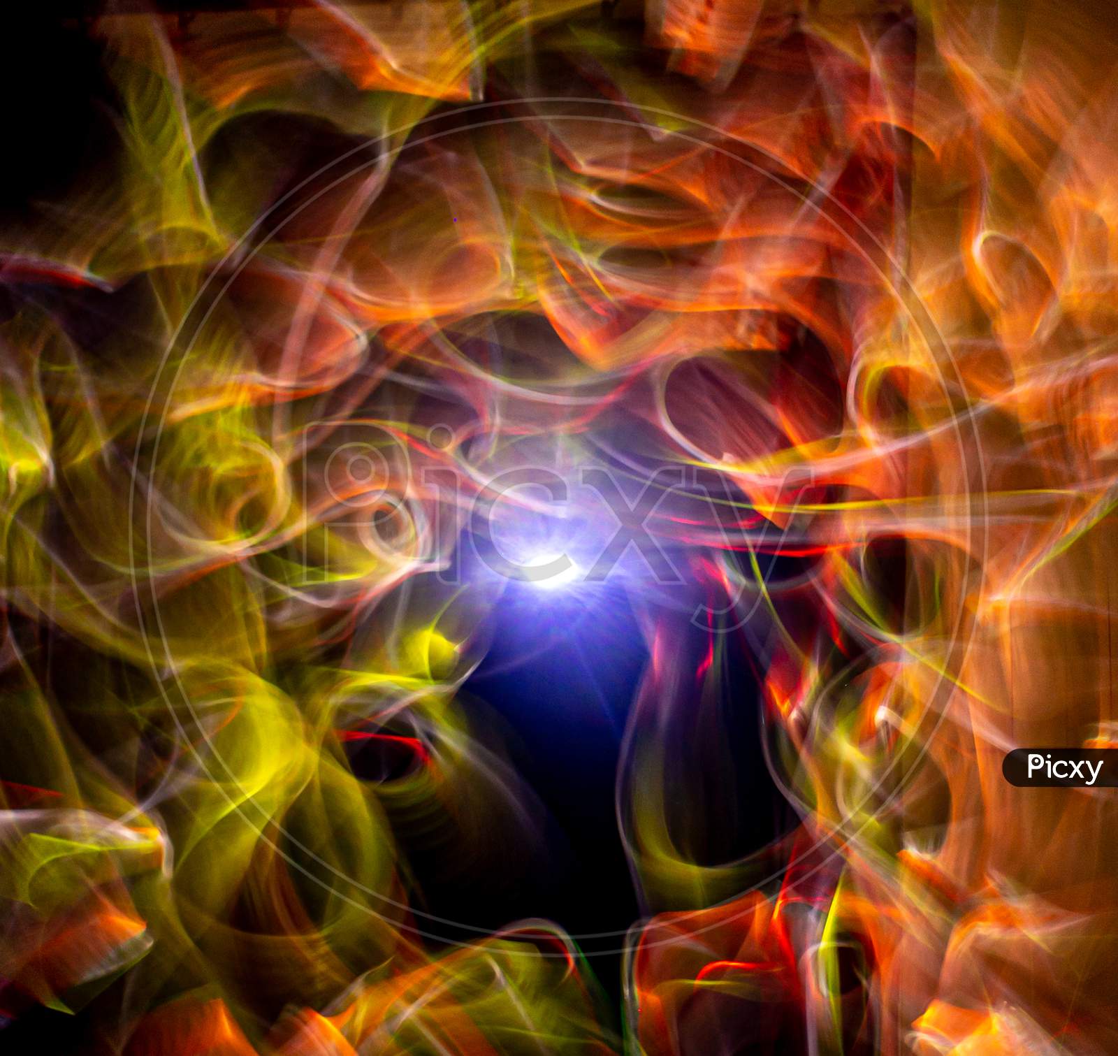 Image of 3D Illustration Or 3D Representation. Abstract Forms Of Light ...