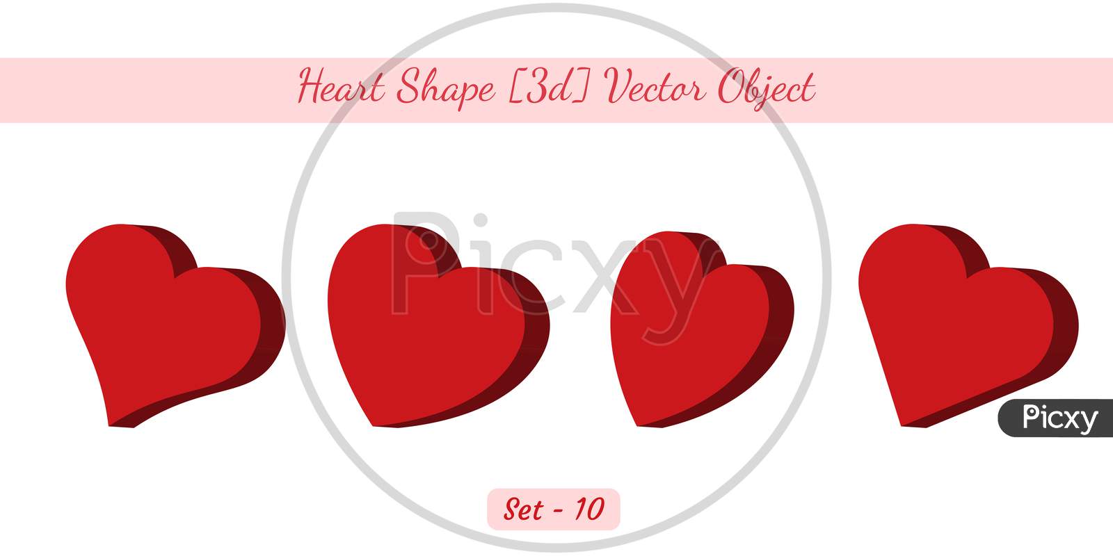 Heart Shape Vector 3d