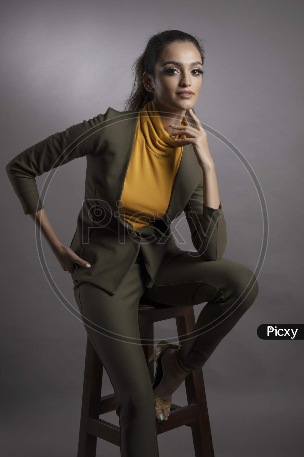 Image of Lifestyle portrait of young Indian Model in western dress ...