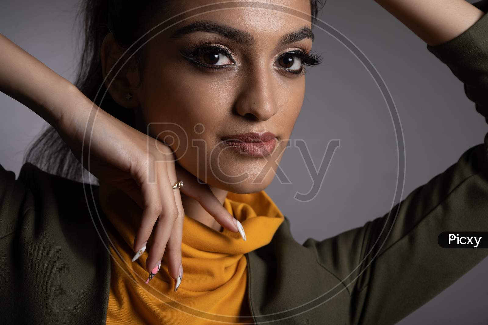 Image of Lifestyle portrait of young Indian Model in western dress ...