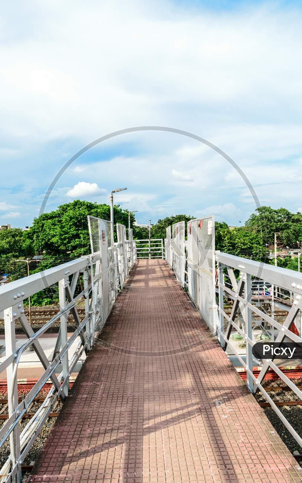 Image of Railway Foot Over Bridge Or Simply Called An Over Bridge On A ...
