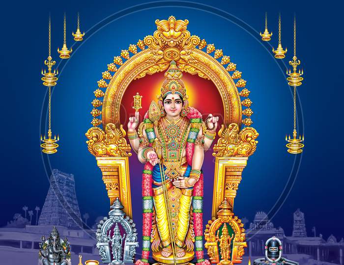 Hindu God Lord Subramaniam, Tiruchendur Murugan, Shanmuga, Murugan Fine ...